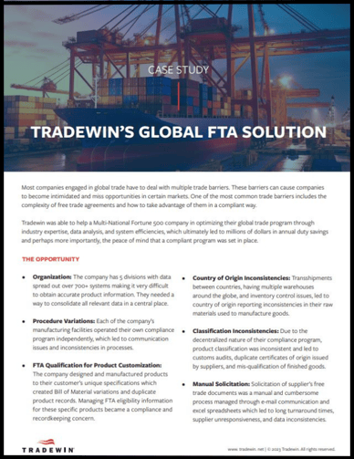 Download Our Global FTA Solution Case Study